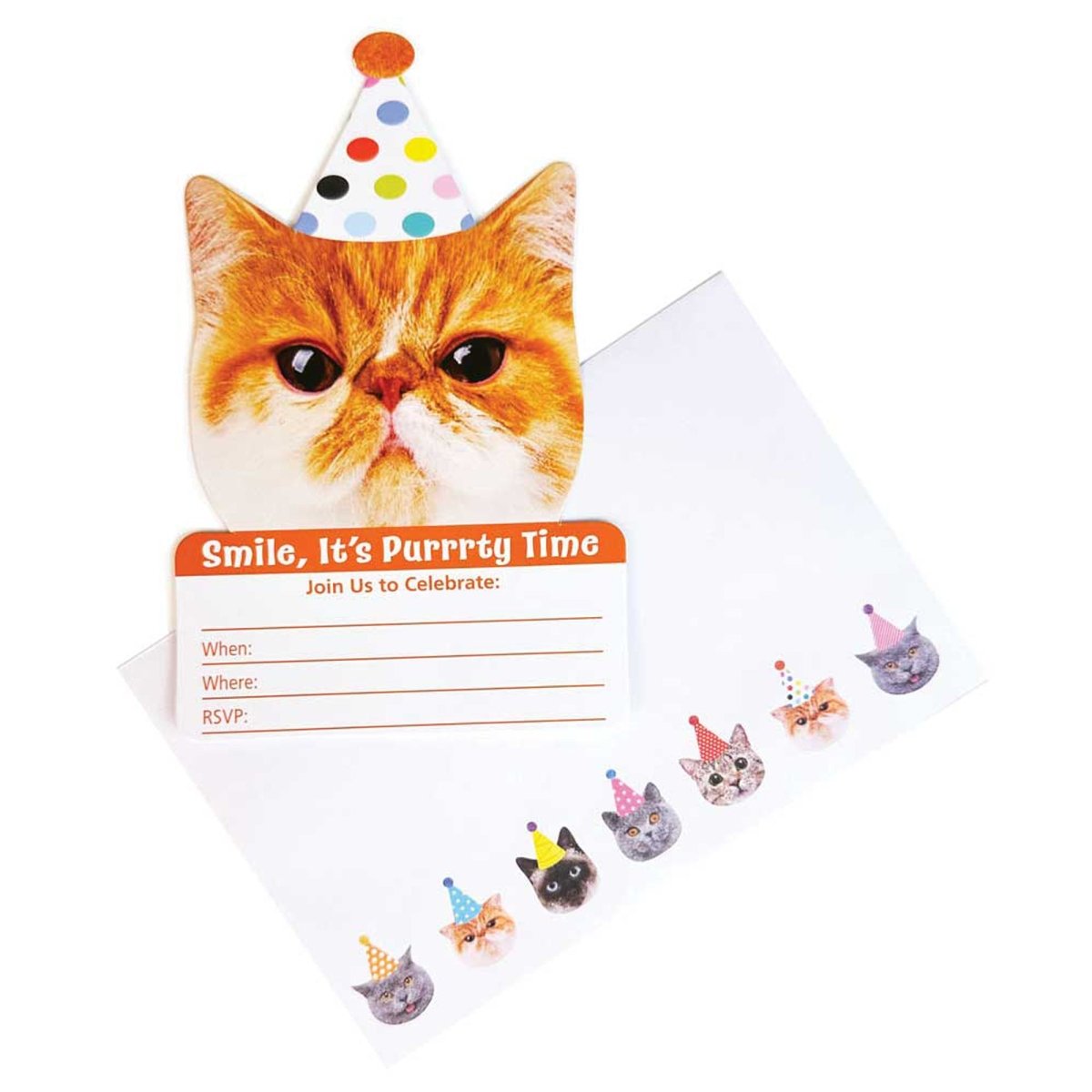 Party Cats Birthday Invitations, 8 Count | Party Expert