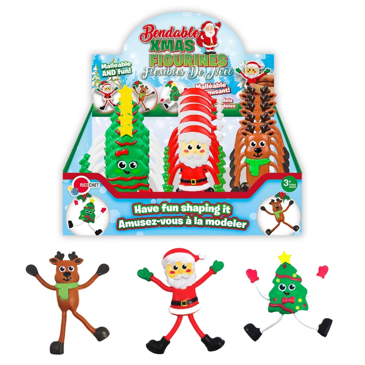Christmas Bendable Figurines, Assortment, 1 Count | Party Expert