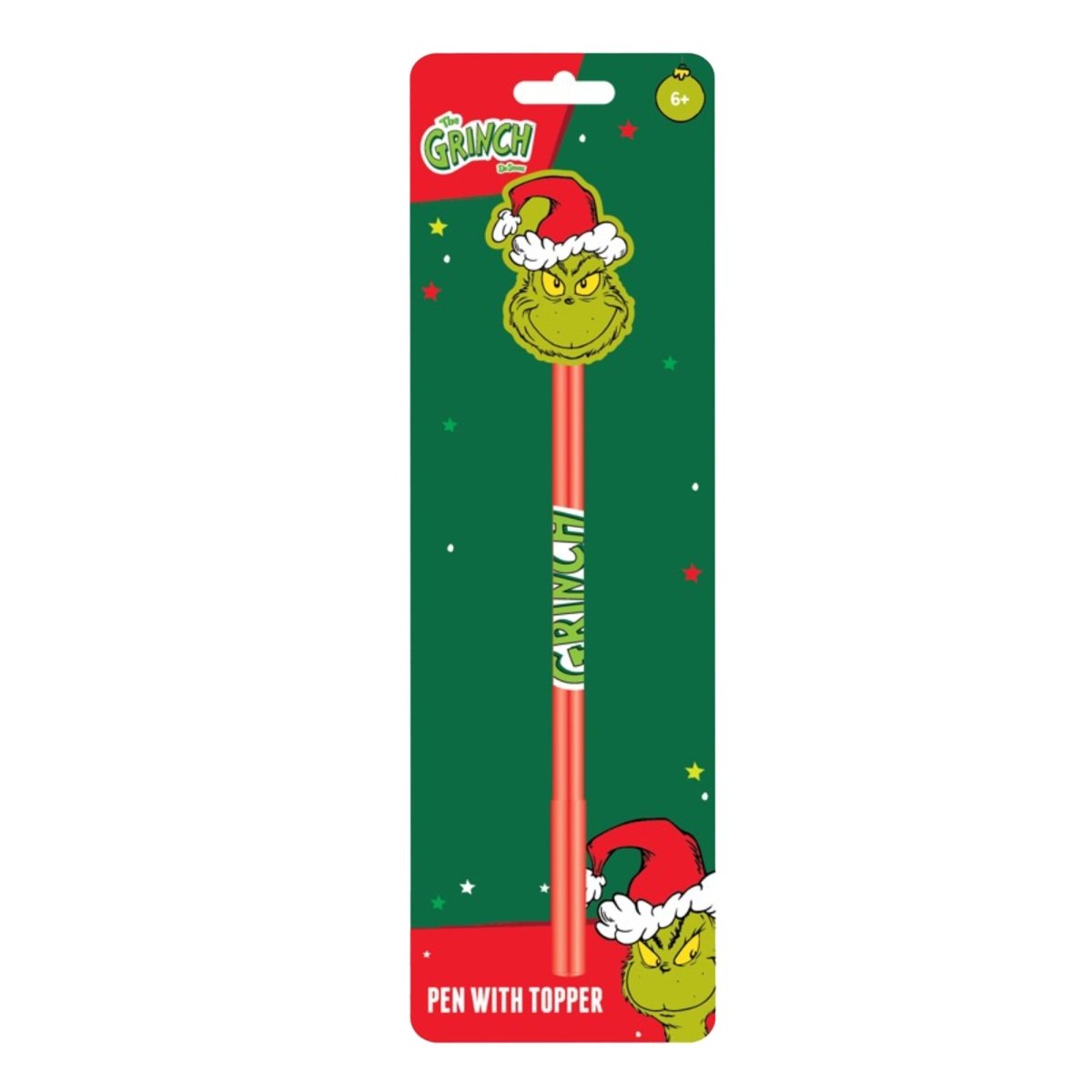 Grinch Xmas Pen with Shaped Topper, Dr. Seuss | Party Expert