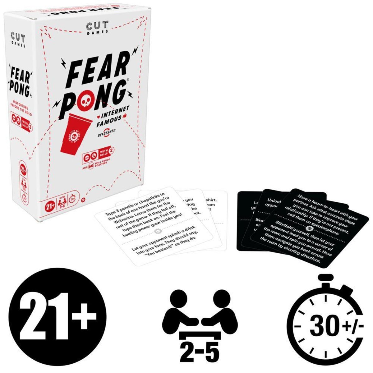 Fear Pong Game, English Version | Party Expert