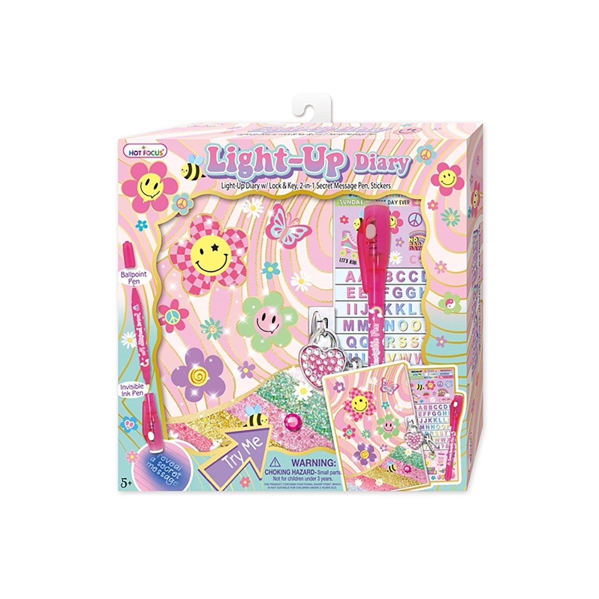 Groovy Flower Light-Up Diary Kit, 1 Count | Party Expert