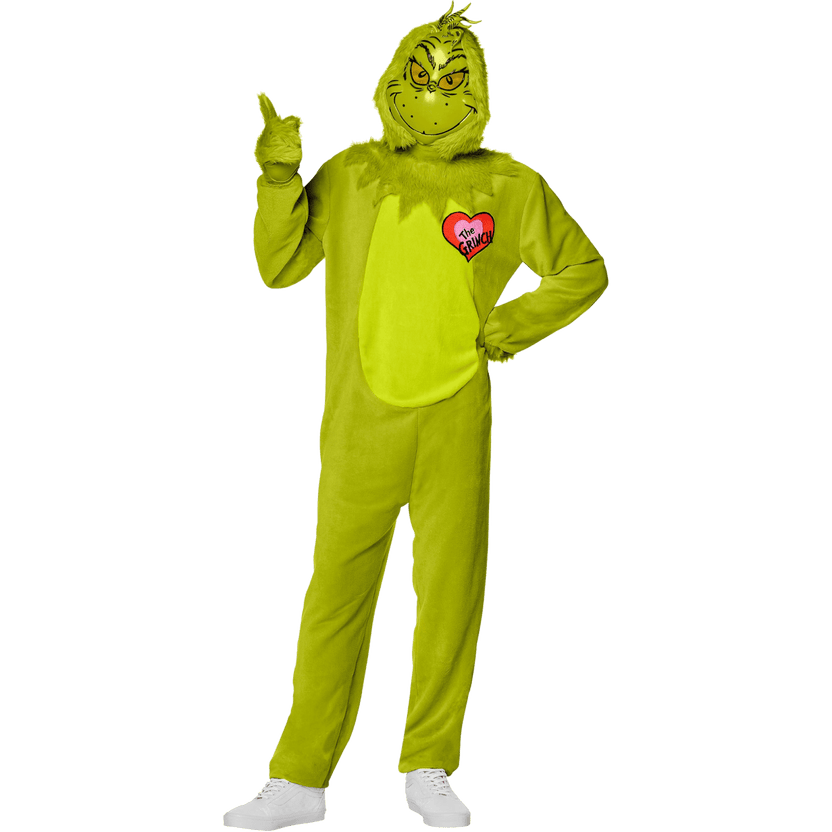 The Grinch Costume for Adults, Jumpsuit with Mask | Party Expert