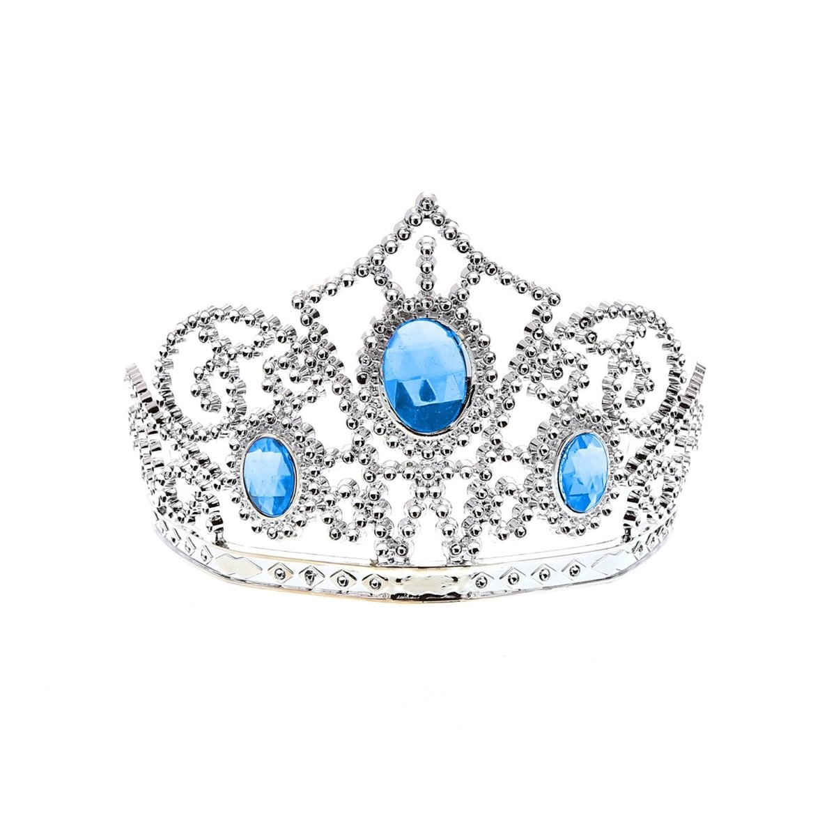 Blue Plastic Jeweled Tiara, 1 Count | Party Expert
