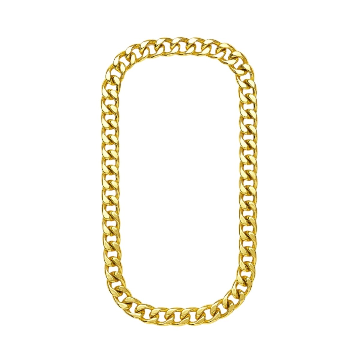 Collier avec grosse mailles doré en plastique | Party Expert