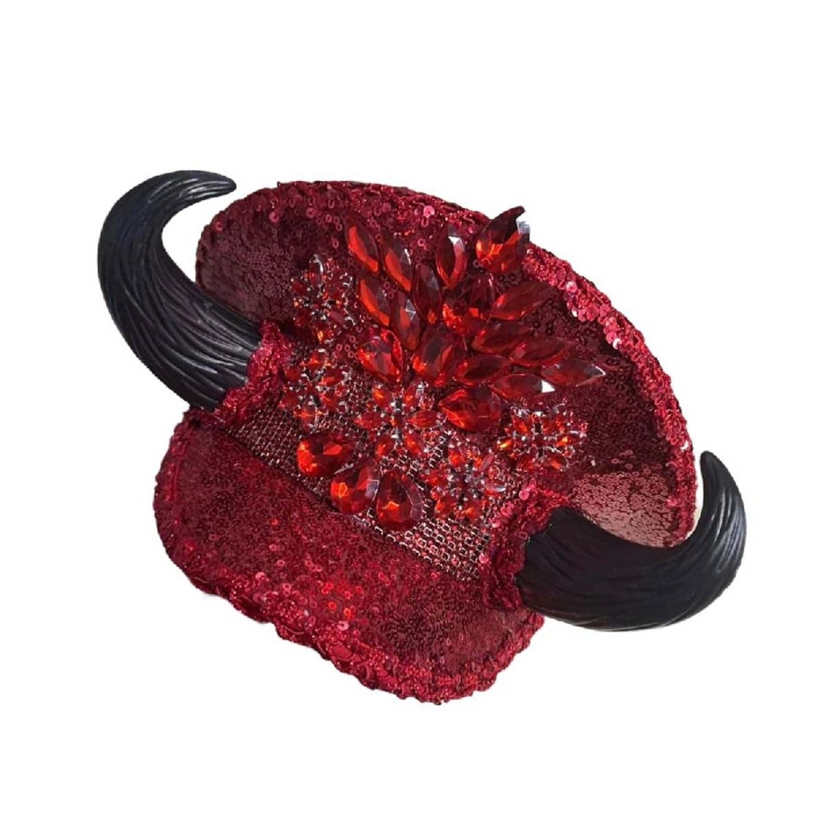 Red Rhinestone Devil Hat for Adults | Party Expert