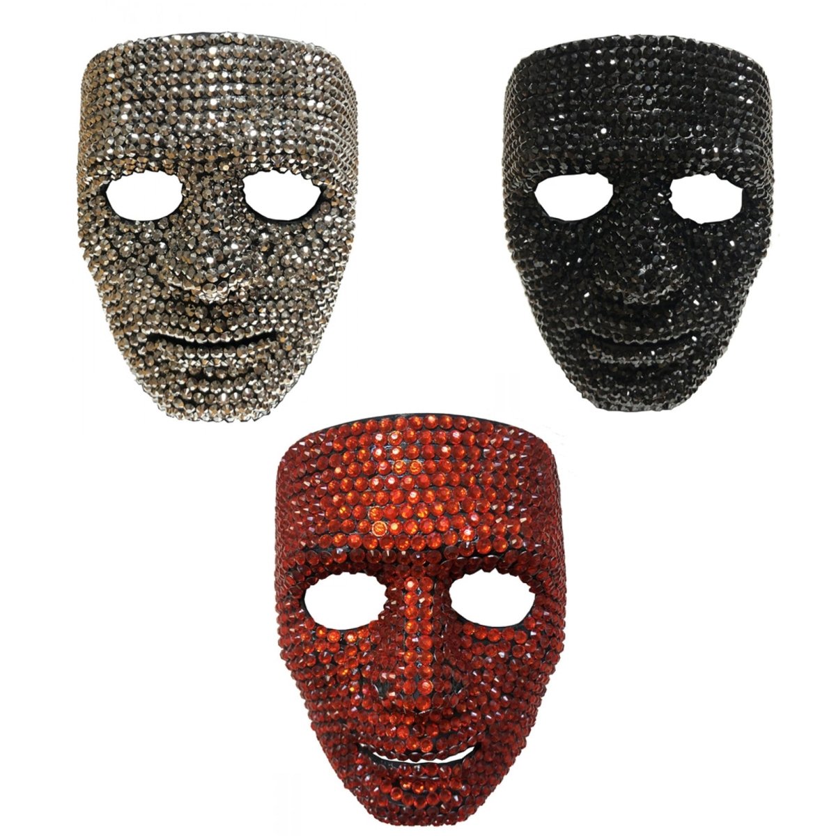 Rhinestone Mask, Assortment, 1 Count | Party Expert