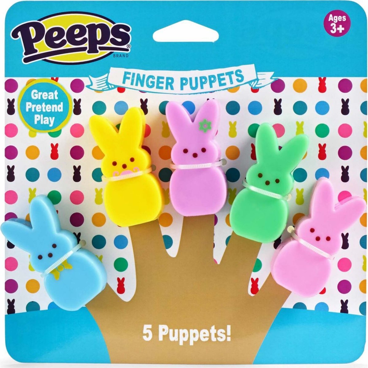 Peeps Easter Bunny Finger Puppets, 5 Count | Party Expert