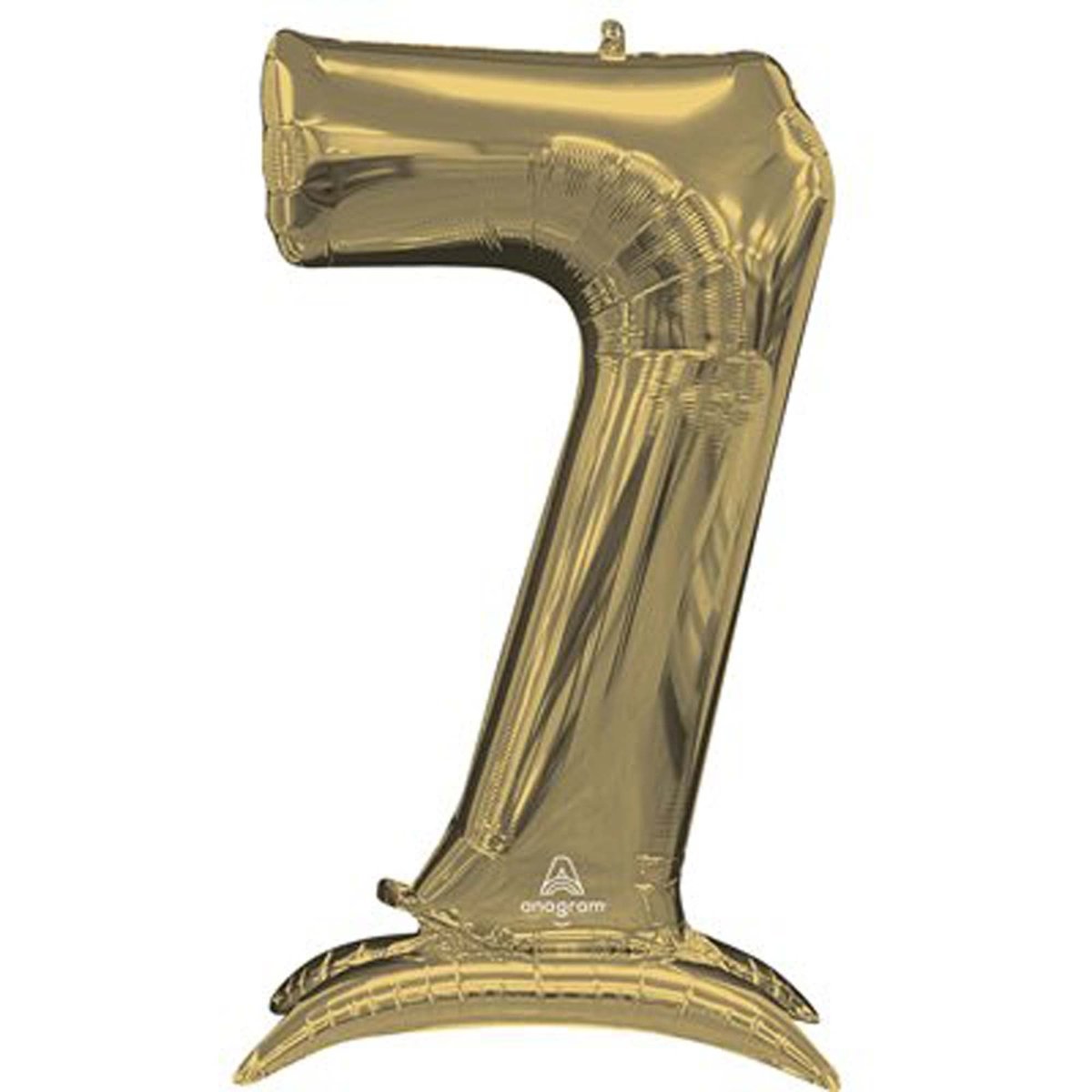 White Gold Number 7 Air-filled Standing Foil Balloon | Party Expert