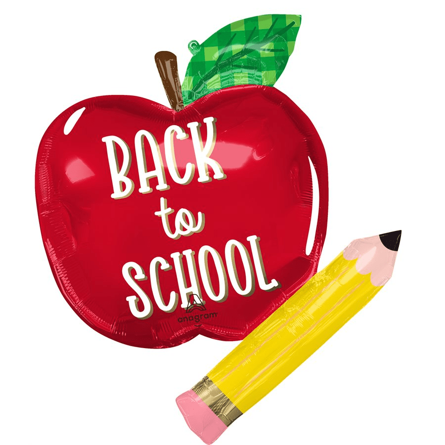 Back to School Red Apple Supershape Foil Balloon – Party Expert