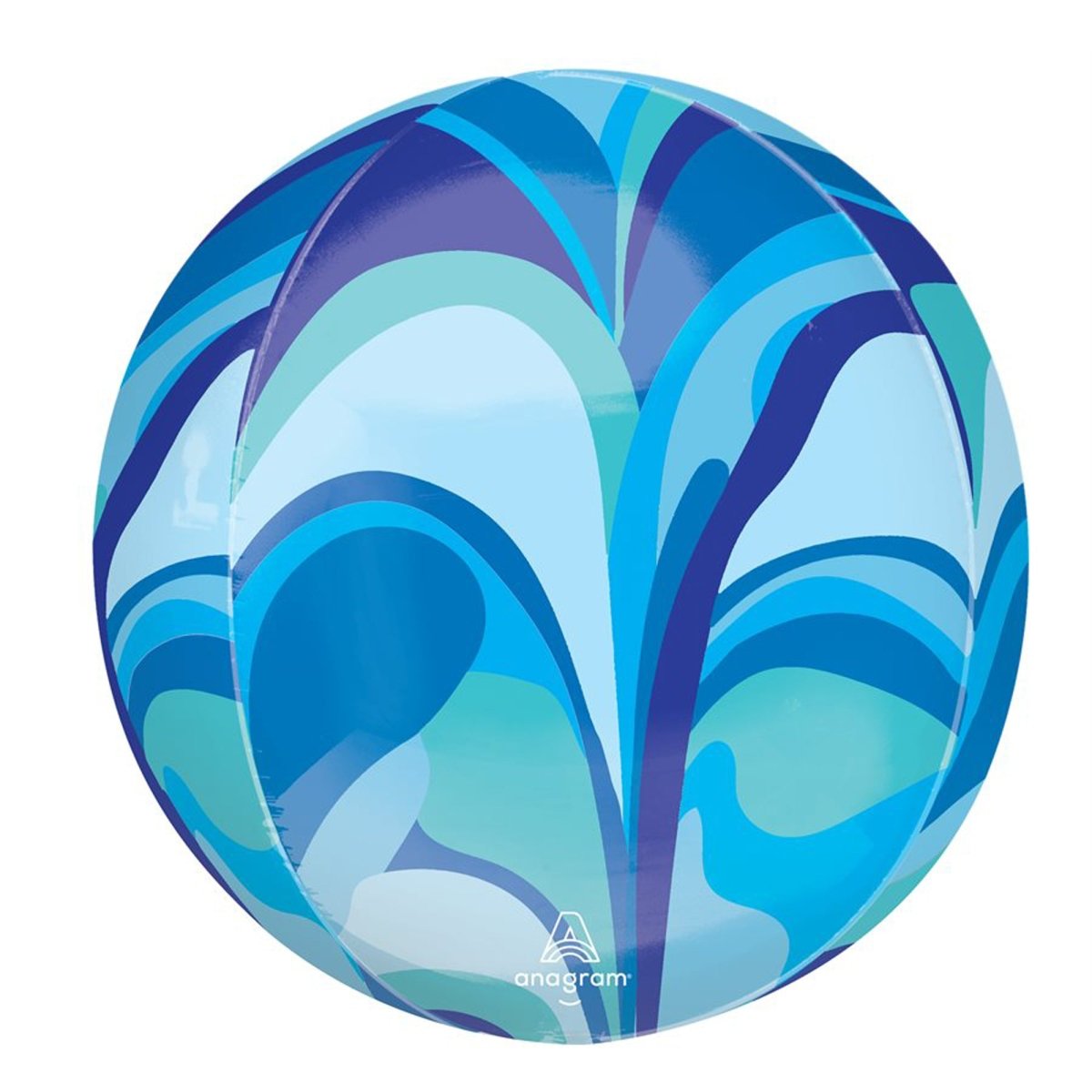 Blue Macro Marble Orbz Balloon, 15 Inches, 1 Count | Party Expert