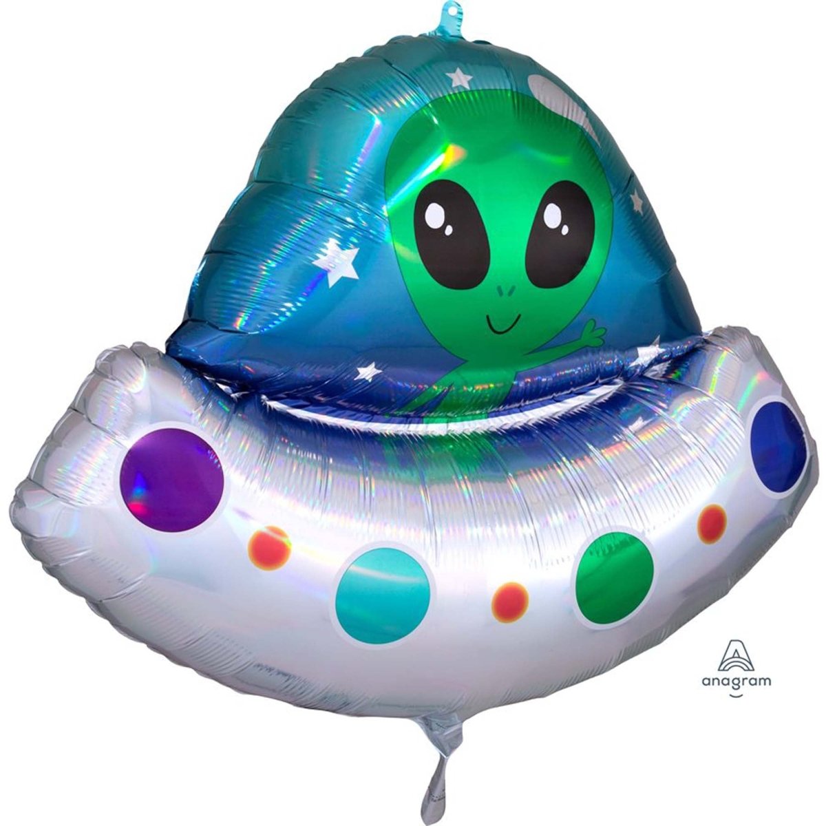 Holographic Alien Supershape Foil Balloon, 28 Inches | Party Expert