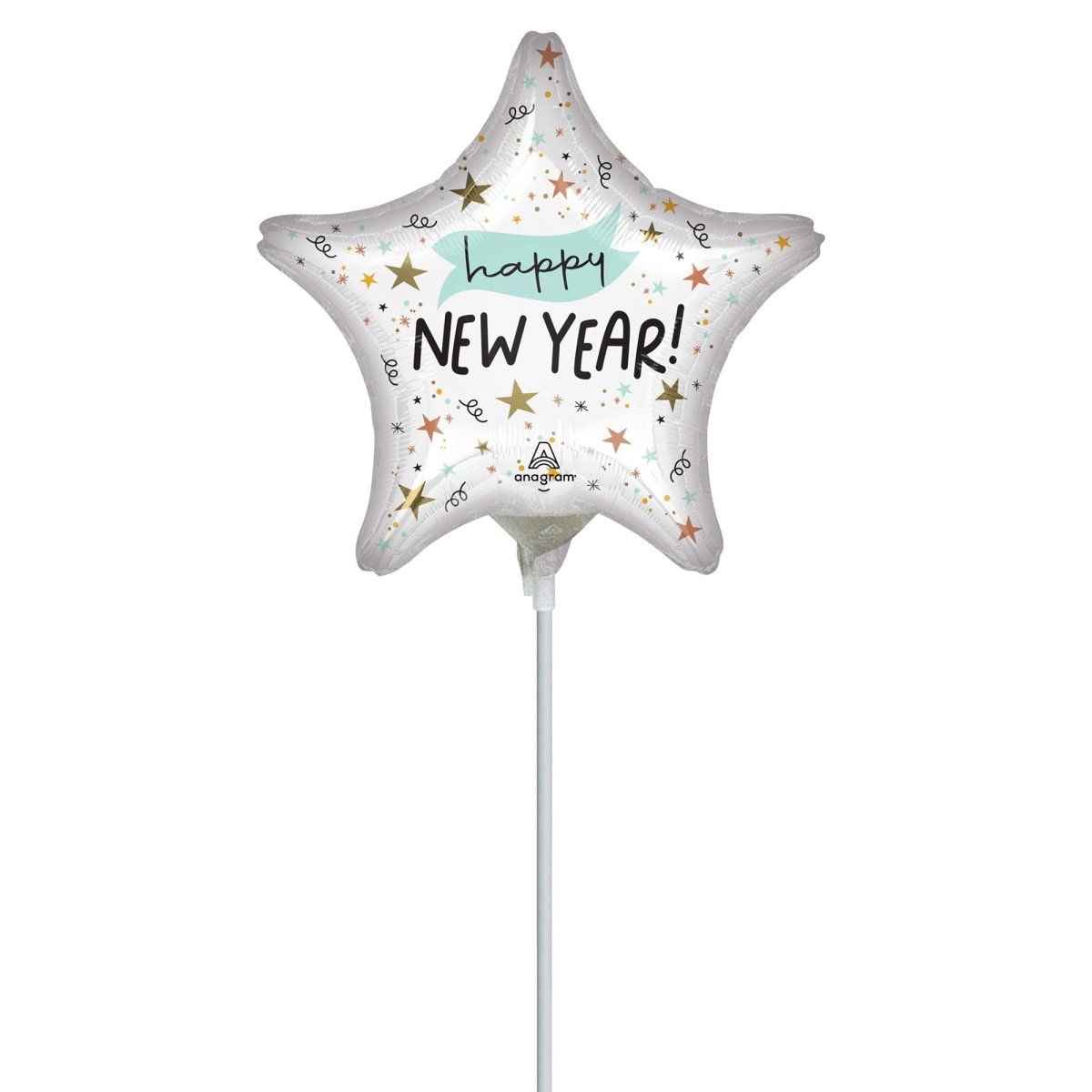 New Year's Eve Star Shaped Air-Filled Balloon, 9 Inches | Party Expert