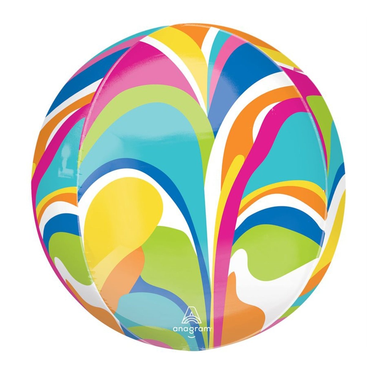 Rainbow Macro Marble Orbz Balloon, 15 Inches, 1 Count | Party Expert