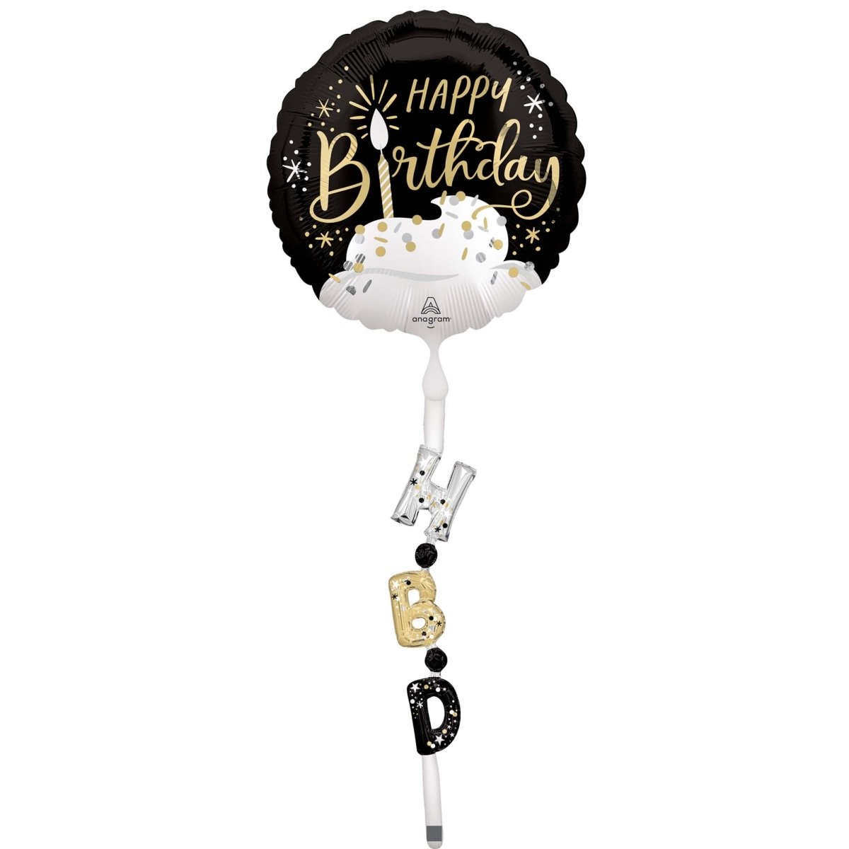 Satin Happy Birthday Air Walker Balloon, 24 x 69 Inches | Party Expert