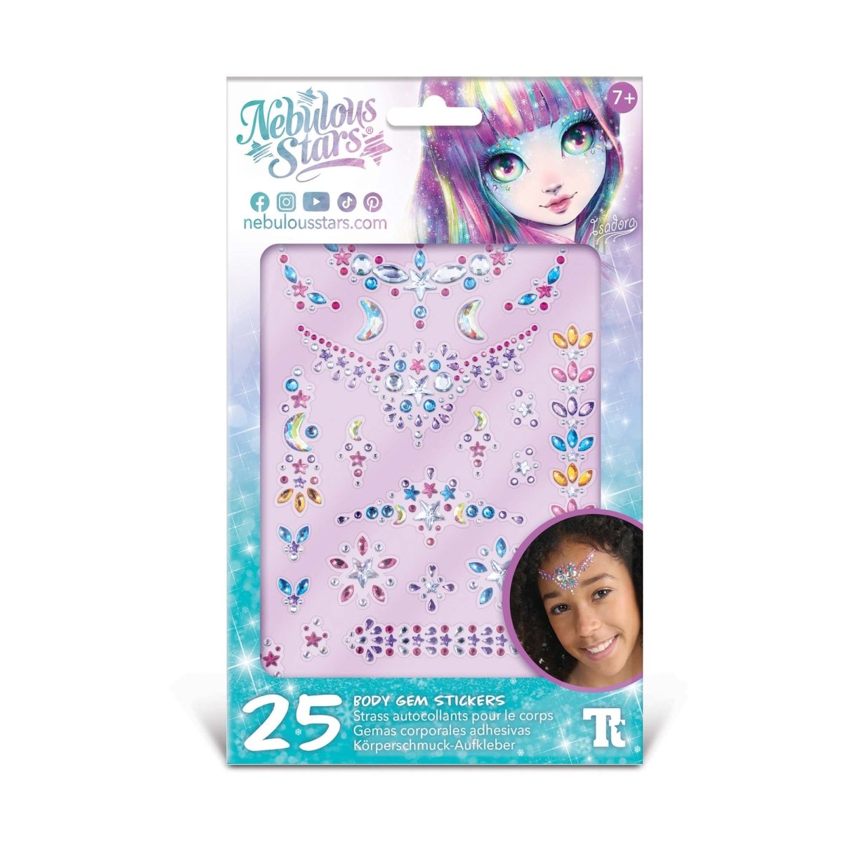 Strass autocollants pour le corps de Nebulous Stars | Party Expert