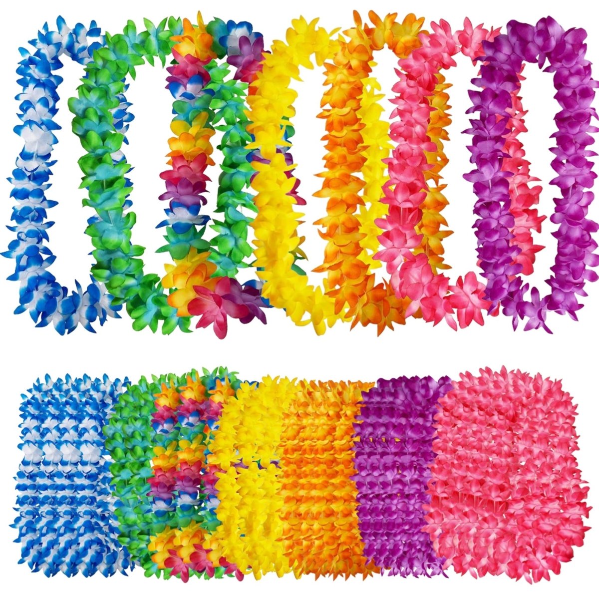Maui Flower Lei Necklace Assortment, 36 Count | Party Expert