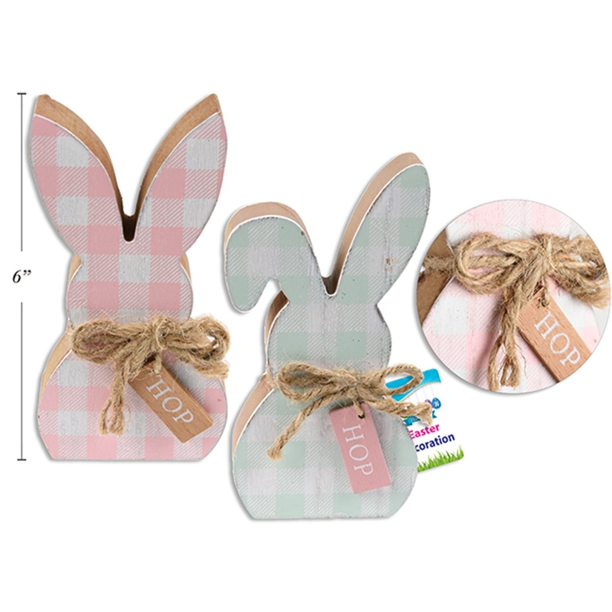 Easter Plaid Bunny Tabletop Decoration | Party Expert