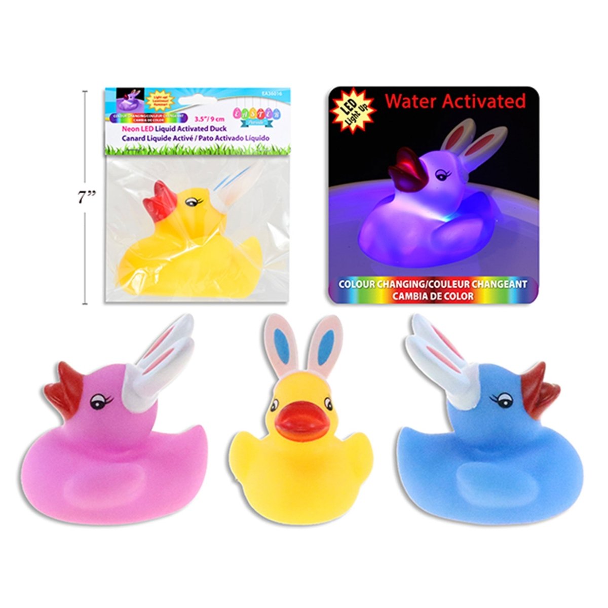 Neon LED Liquid Activated Duck, 3.5 Inches | Party Expert