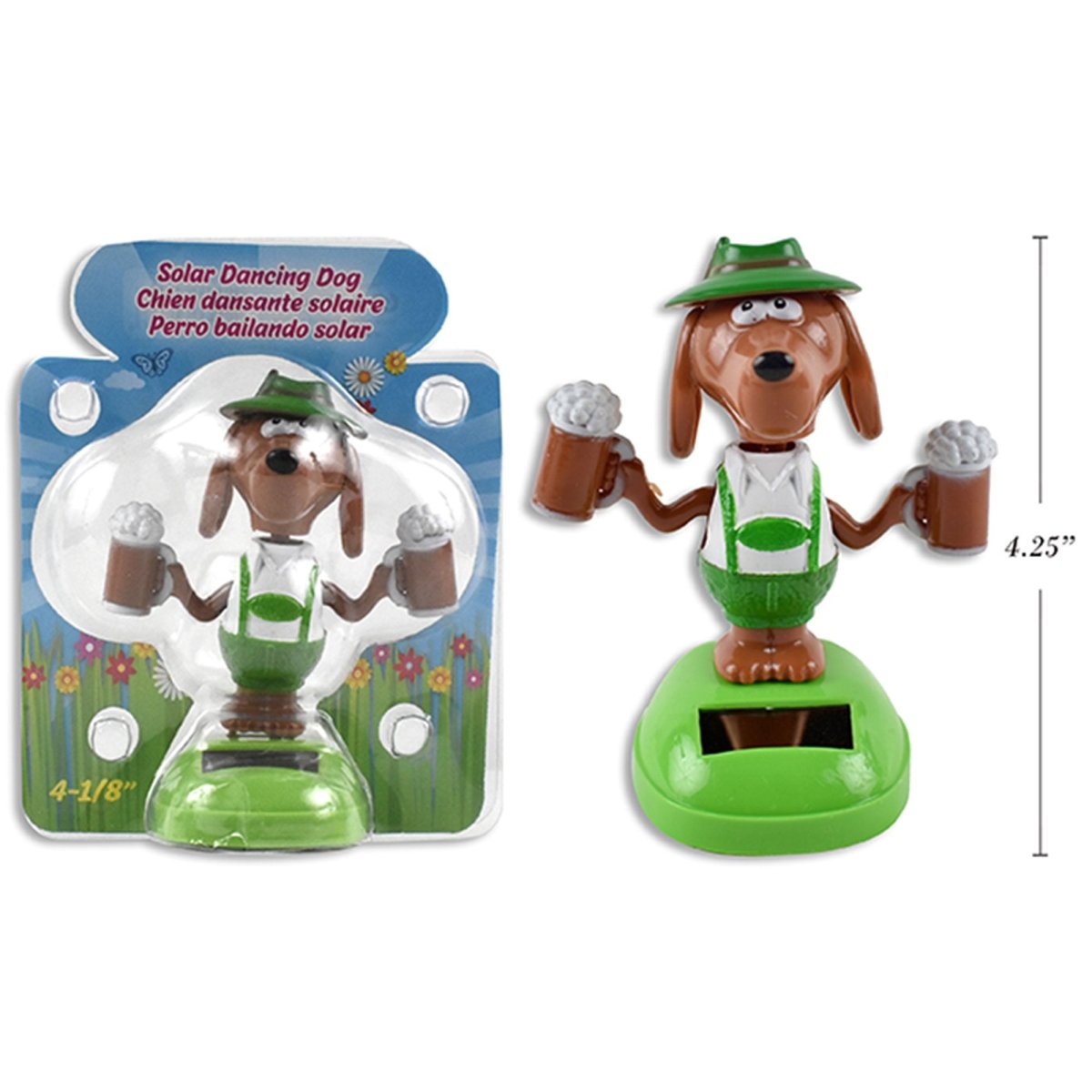 St-Patrick's Day Solar Dancing Dog, 4.25 Inches | Party Expert