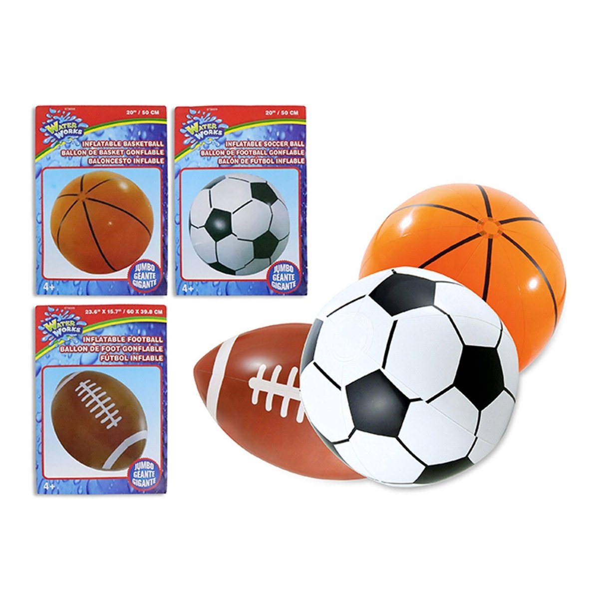 Inflatable Jumbo Sports Ball, 20 Inches | Party Expert