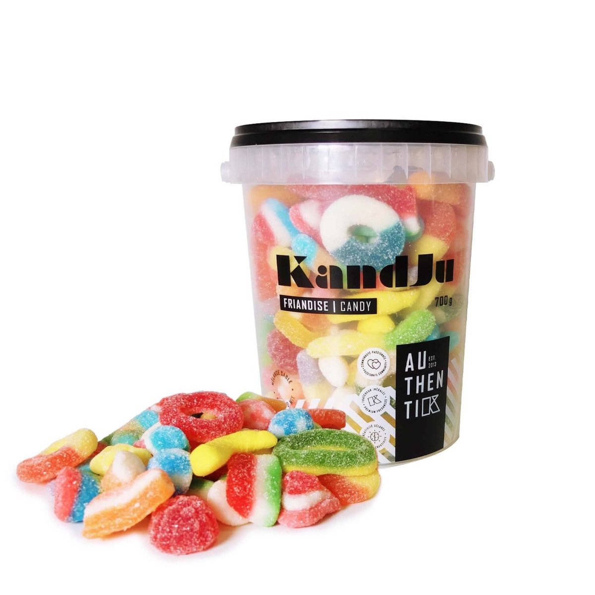 KandJu Sanded Mix Candy Bucket, 700g, 1 count | Party Expert