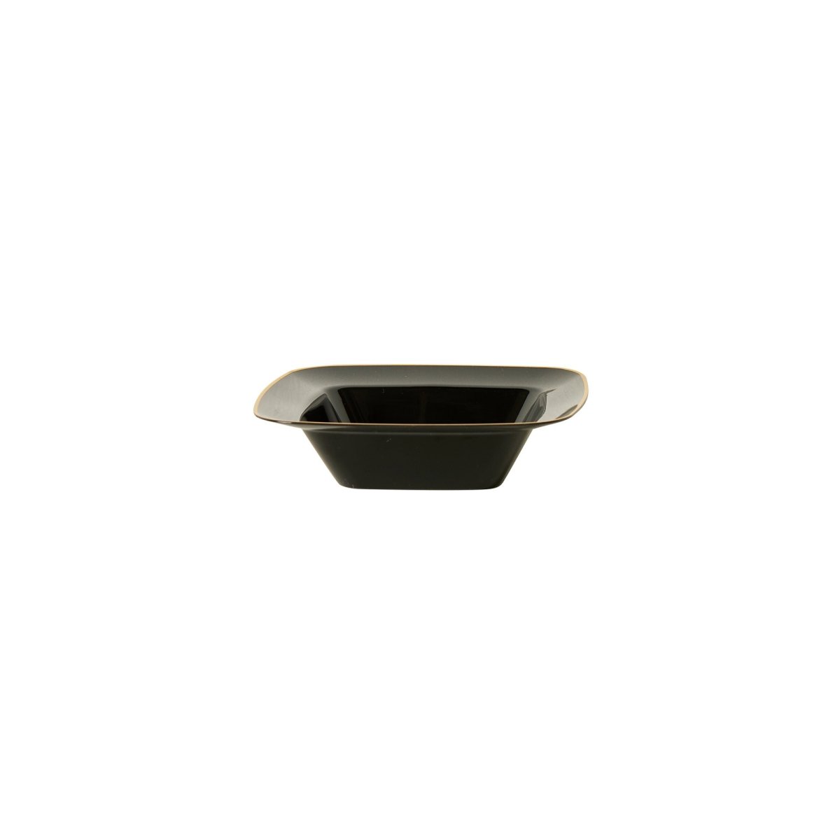 Black Premium Quality Small Square Bowls with Gold Rim | Party Expert