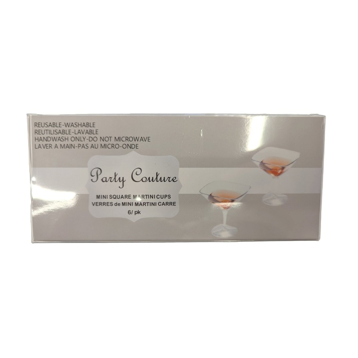 Clear Premium Quality Mini Square Martini Cups, 6 Count | Party Expert