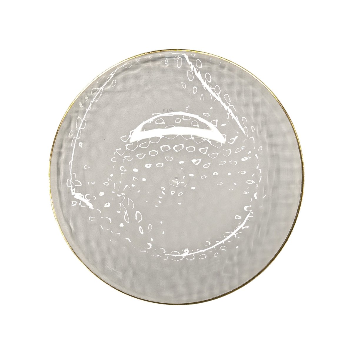 Clear Premium Quality Small Round Plates with Gold Rim | Party Expert
