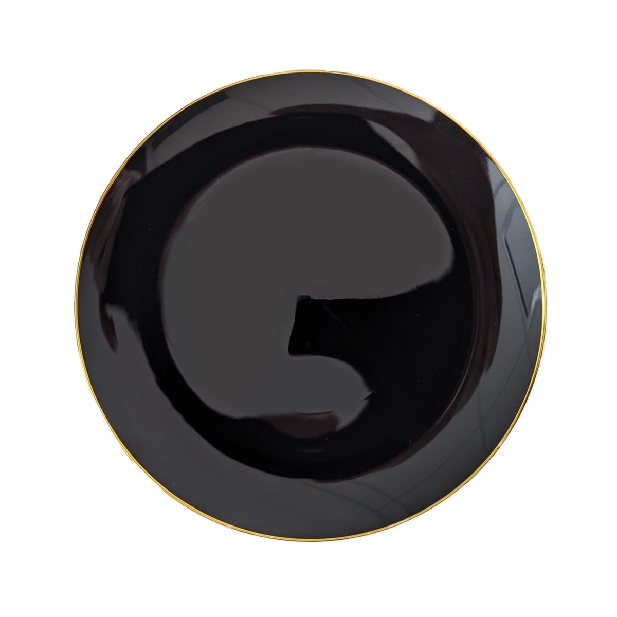 Premium Quality Round black Plates with Gold Rim | Party Expert