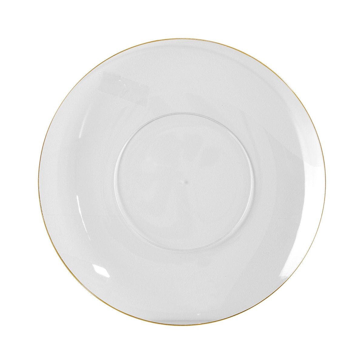 Premium Quality Round Clear Plates with Gold Rim | Party Expert