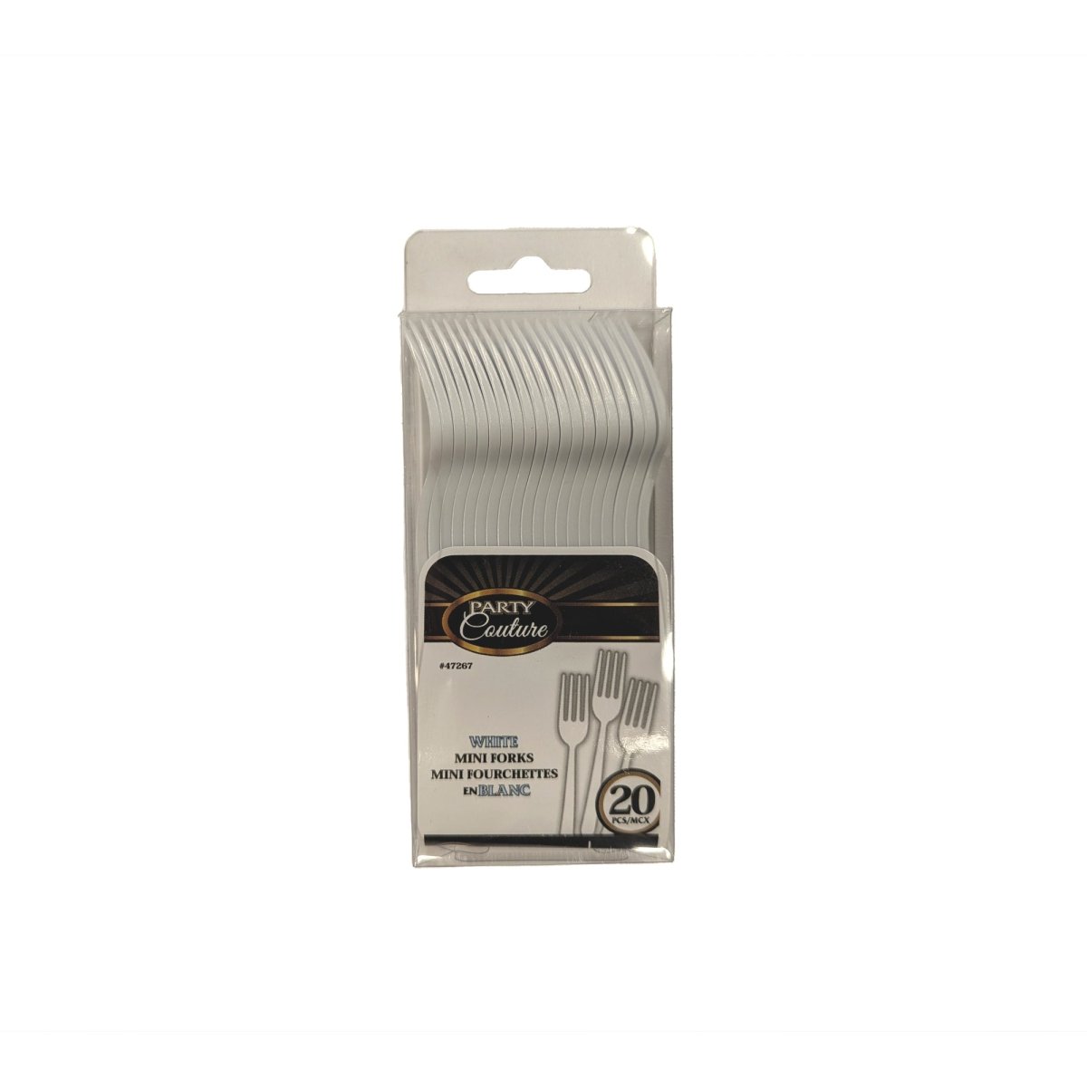 White Premium Quality Mini Forks, 20 Count | Party Expert