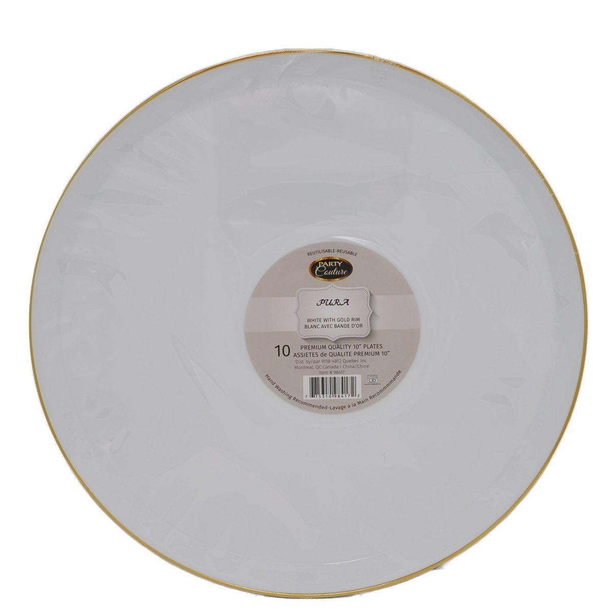 White Premium Quality Lunch Plates with Gold Rim | Party Expert