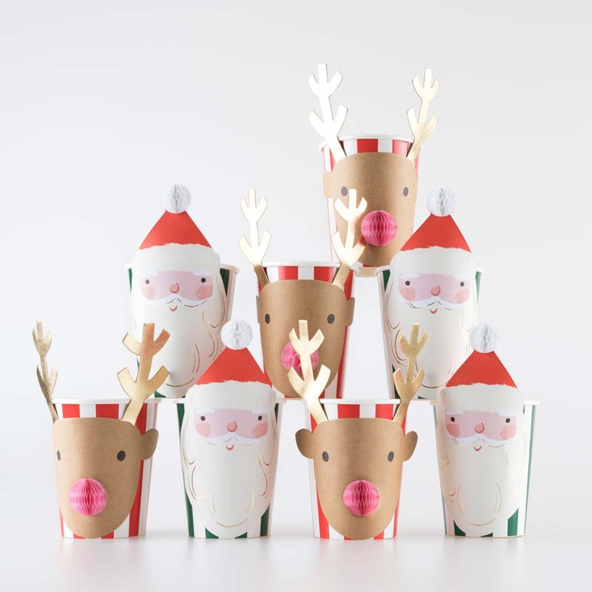 Verres en papier avec alvéoles de Noël Joyeux | Party Expert