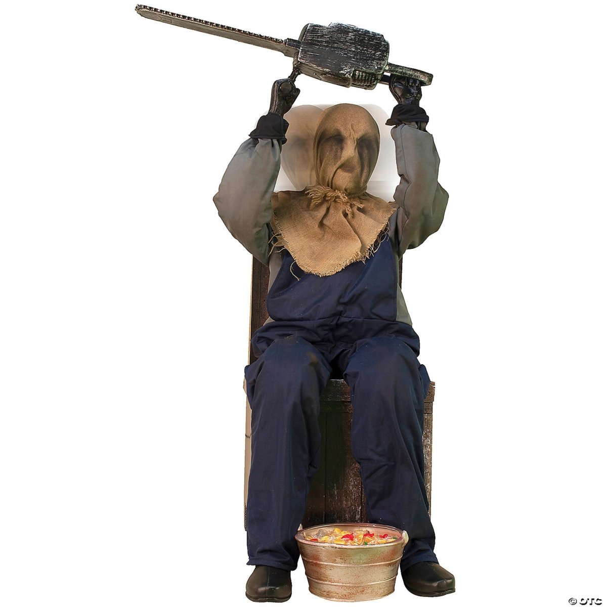 Animated Seated Chainsaw Greeter, 45 Inches, 1 Count | Party Expert