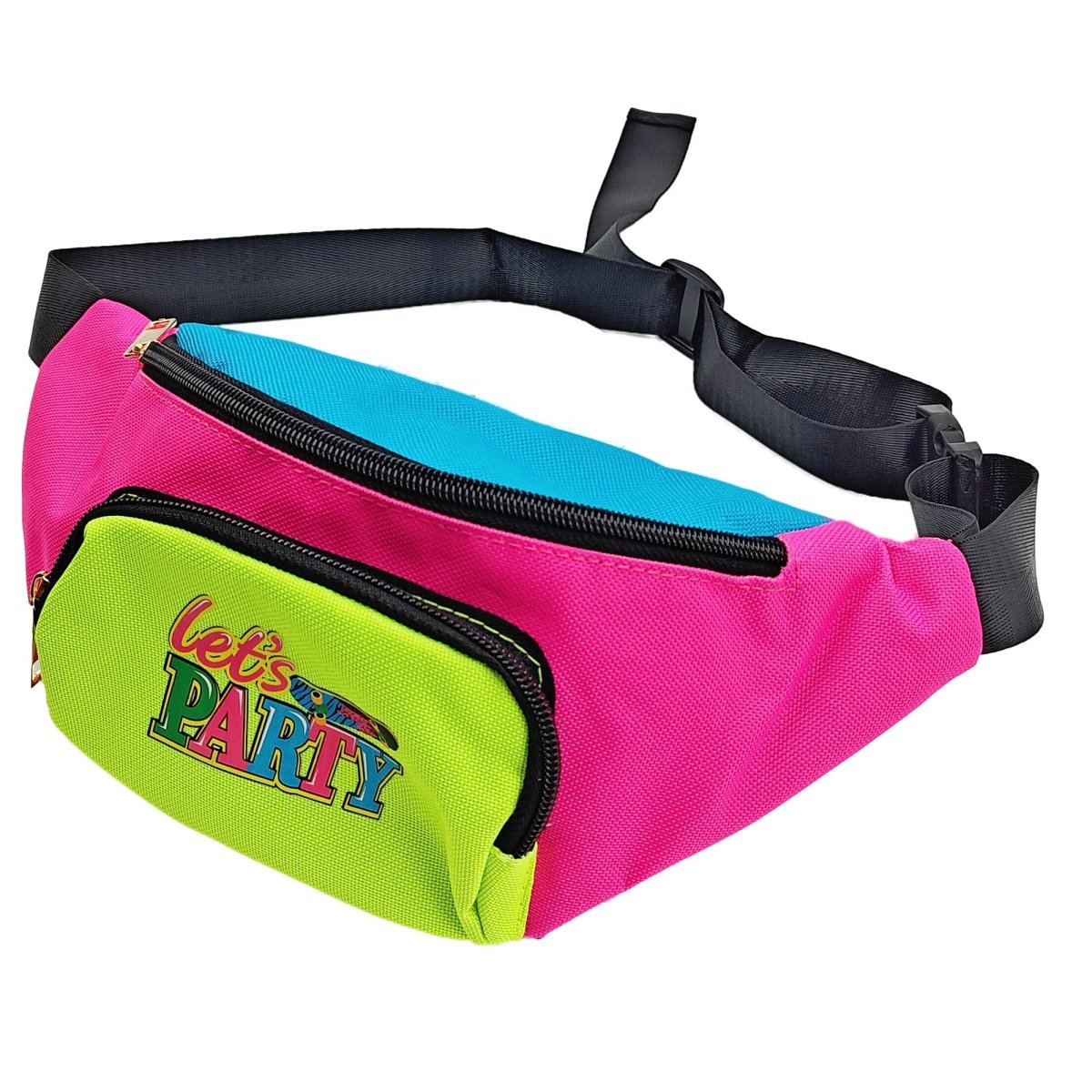 80s Multicolour Neon Fanny Pack for Adults | Party Expert