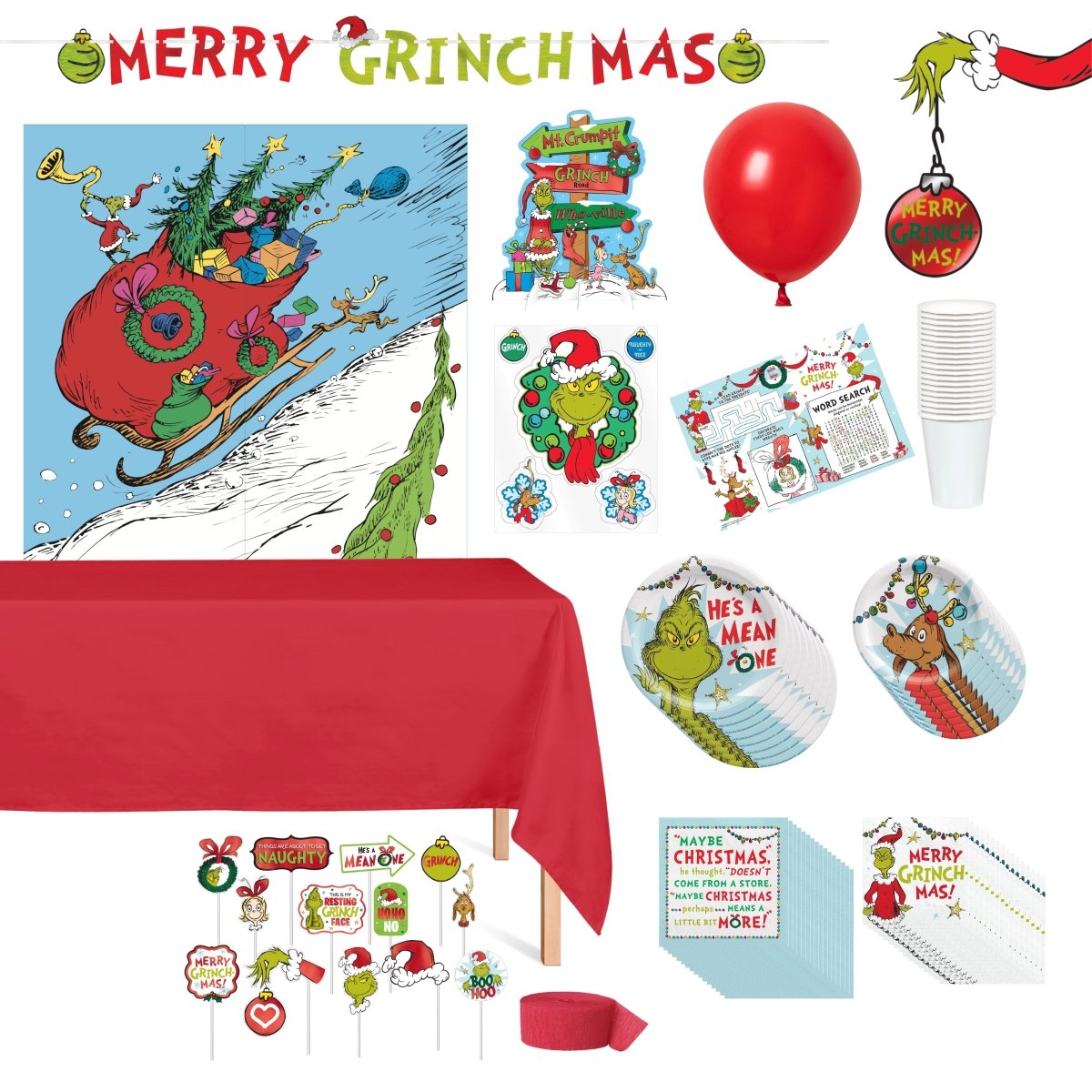 The Grinch Standard Party Supplies Kit | Party Expert