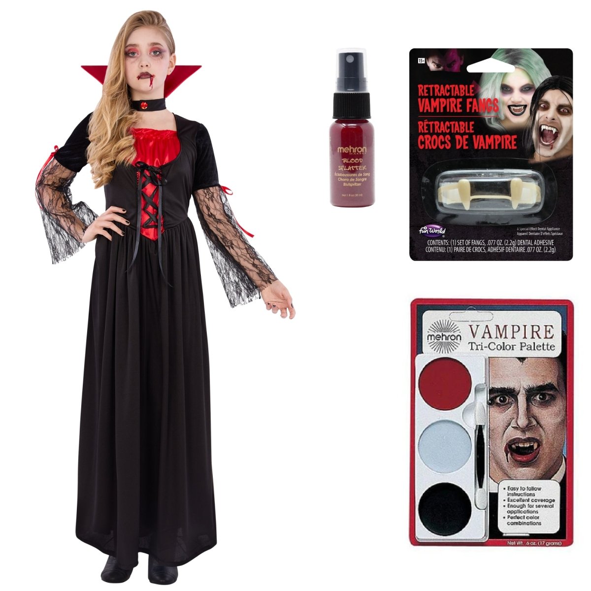 Classic Vampress Costume Kit for Kids | Party Expert