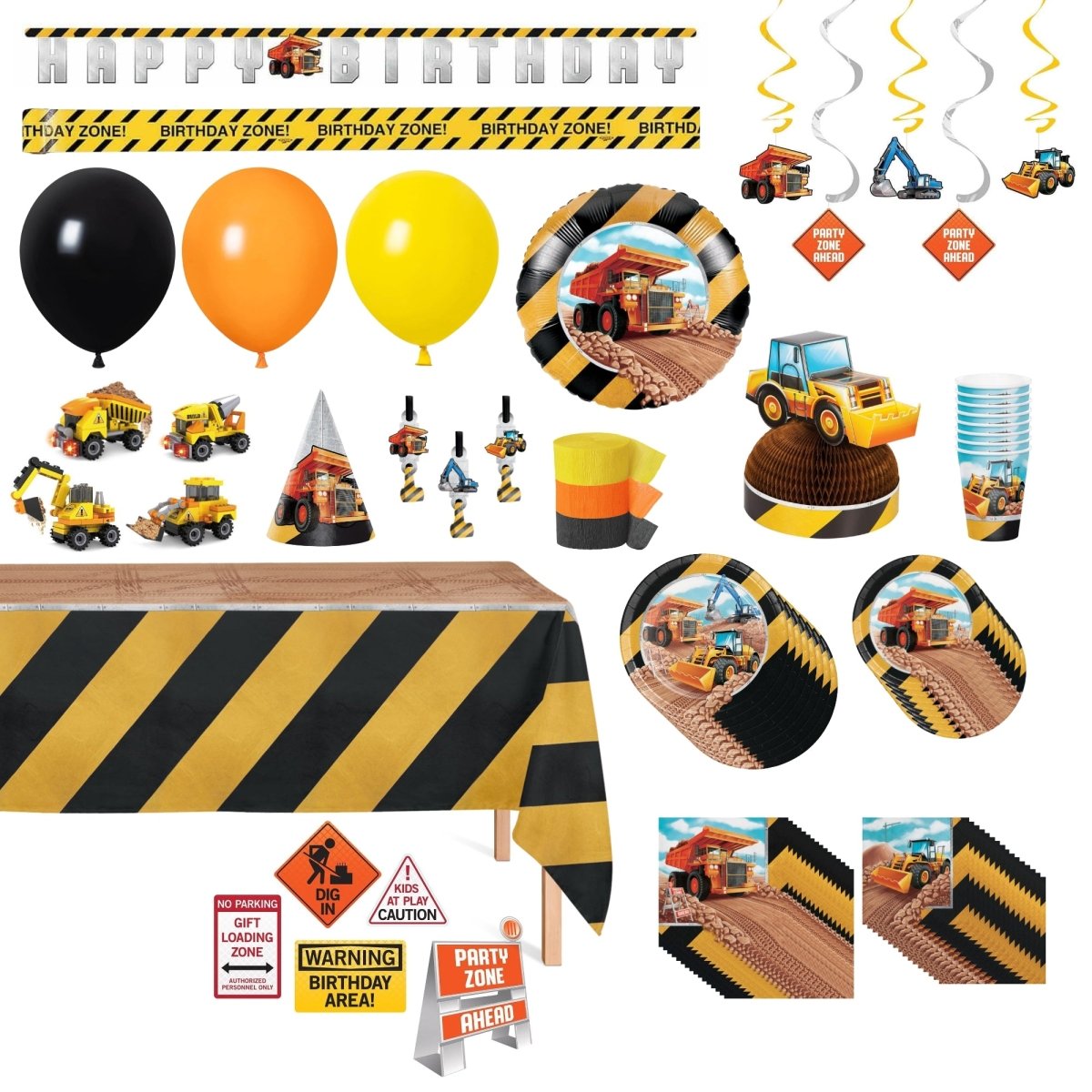 Big Dig Construction Ultimate Birthday Party Supplies Kit – Party Expert