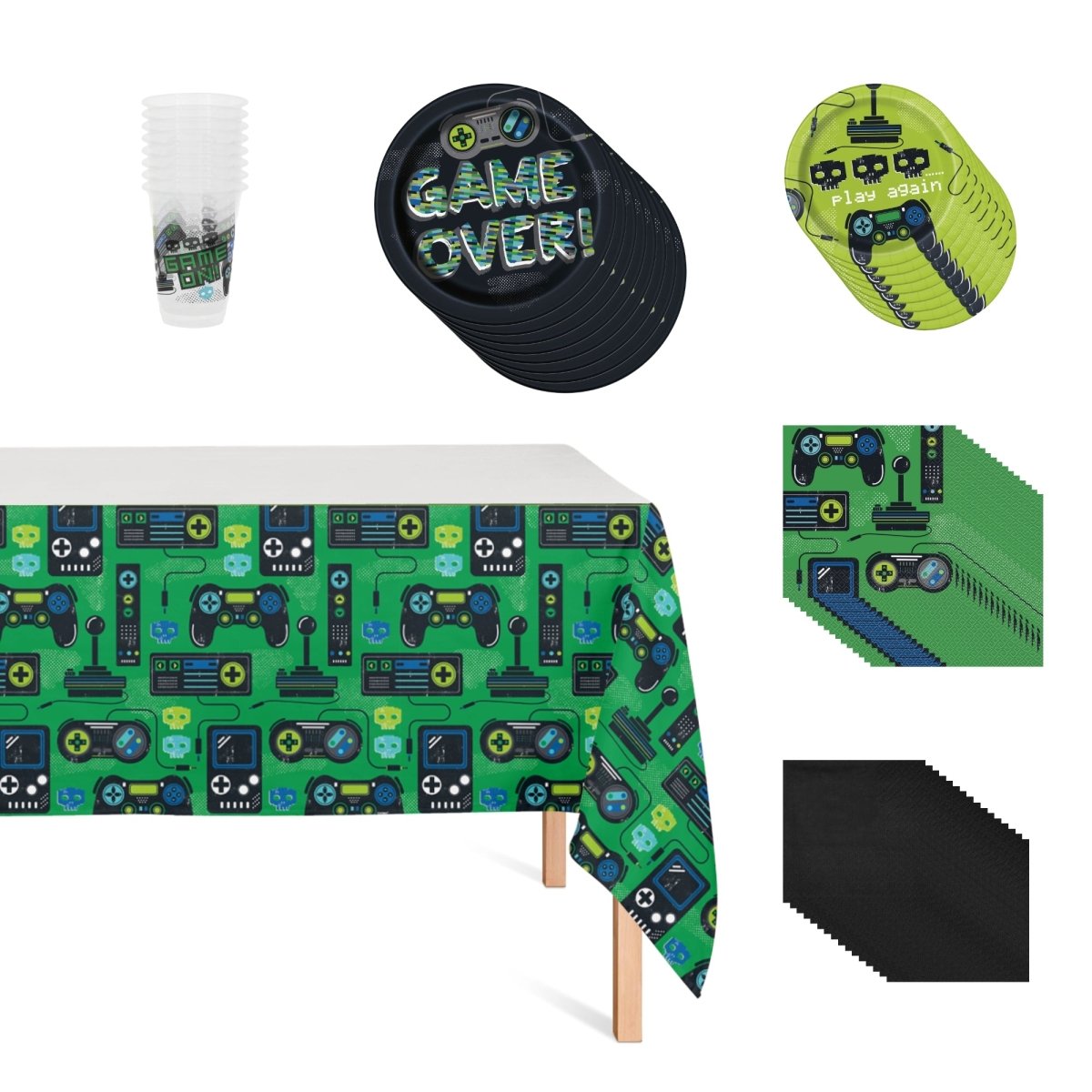 Gamer Basic Tableware Birthday Party Supplies Kit | Party Supplies ...