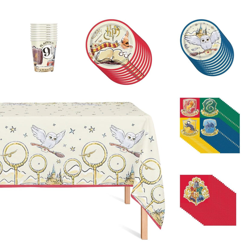 Harry Potter Basic Tableware Birthday Party Supplies Kit, 8 Guests ...