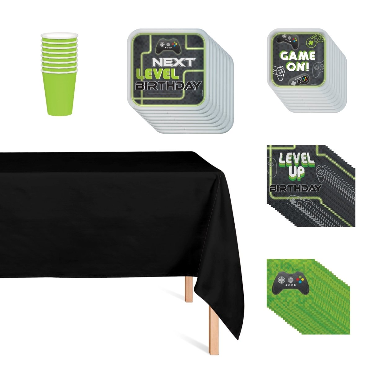 Level Up Basic Tableware Birthday Party Supplies Kit | Party Supplies ...