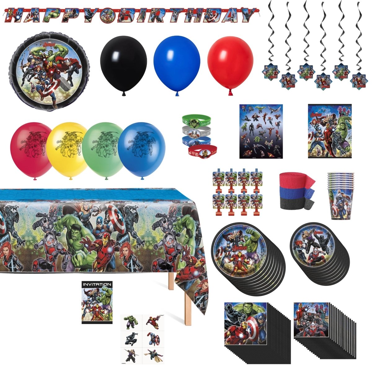 Marvel Avengers Ultimate Birthday Party Supplies Kit | Party Supplies ...