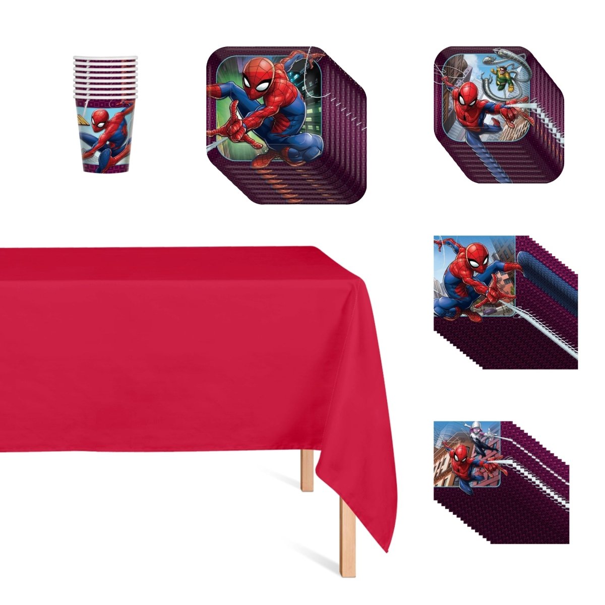 Spider-Man Basic Tableware Birthday Party Supplies Kit | Party Expert