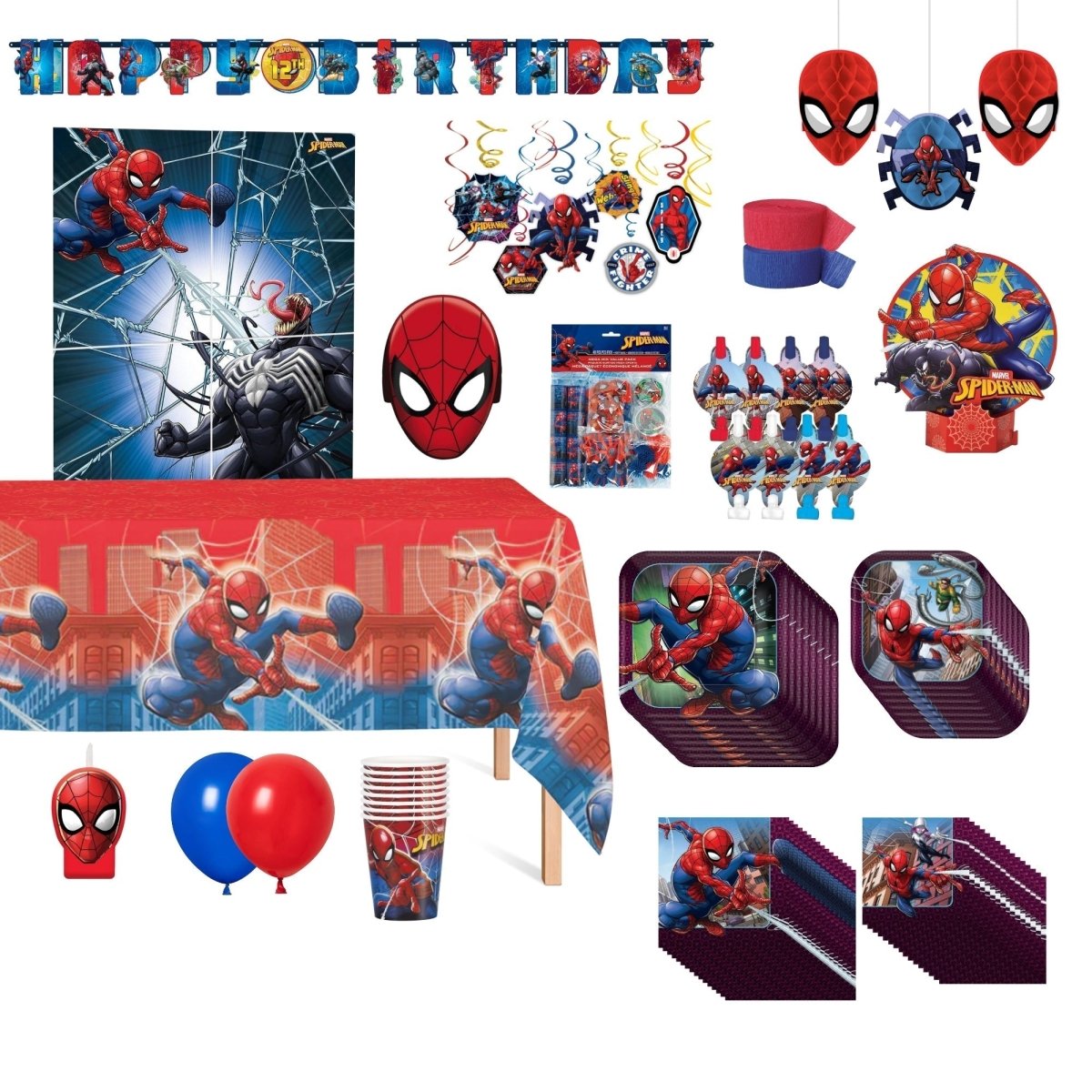 Marvel Spider-Man Ultimate Birthday Party Supplies Kit | Party Expert