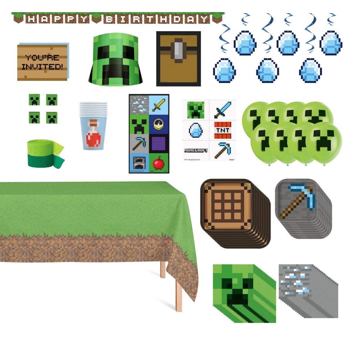 Minecraft Ultimate Birthday Party Supplies Kit | Party Supplies – Party ...