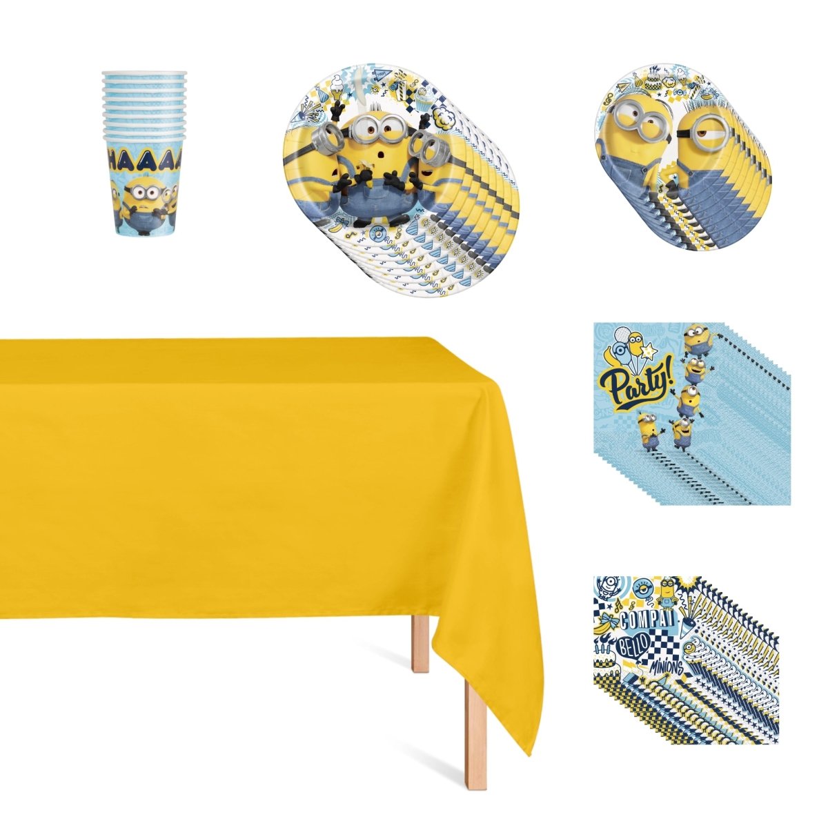 Minions Basic Tableware Birthday Party Supplies Kit | Party Supplies ...