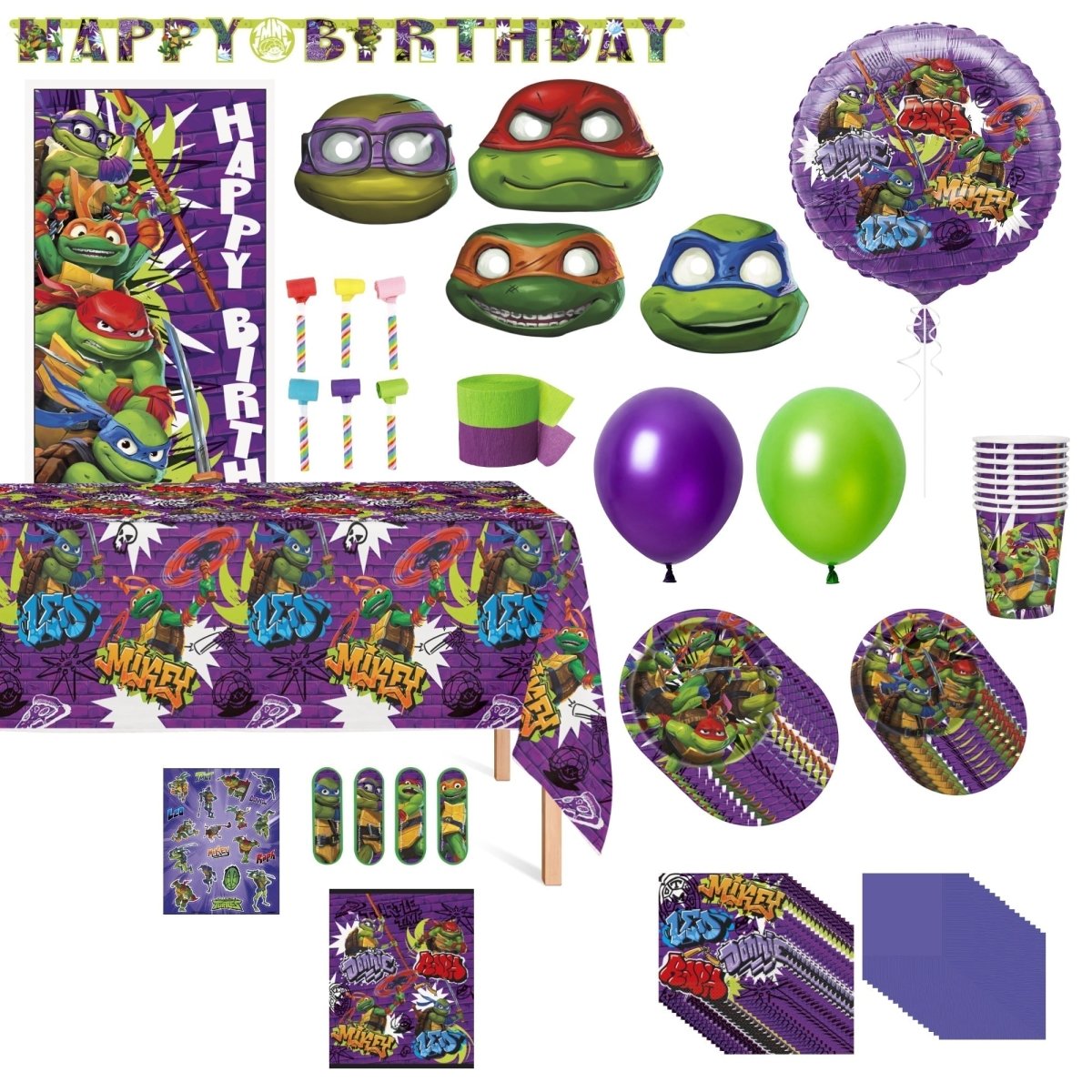 Ninja Turtles Ultimate Birthday Party Supplies Kit | Party Supplies ...