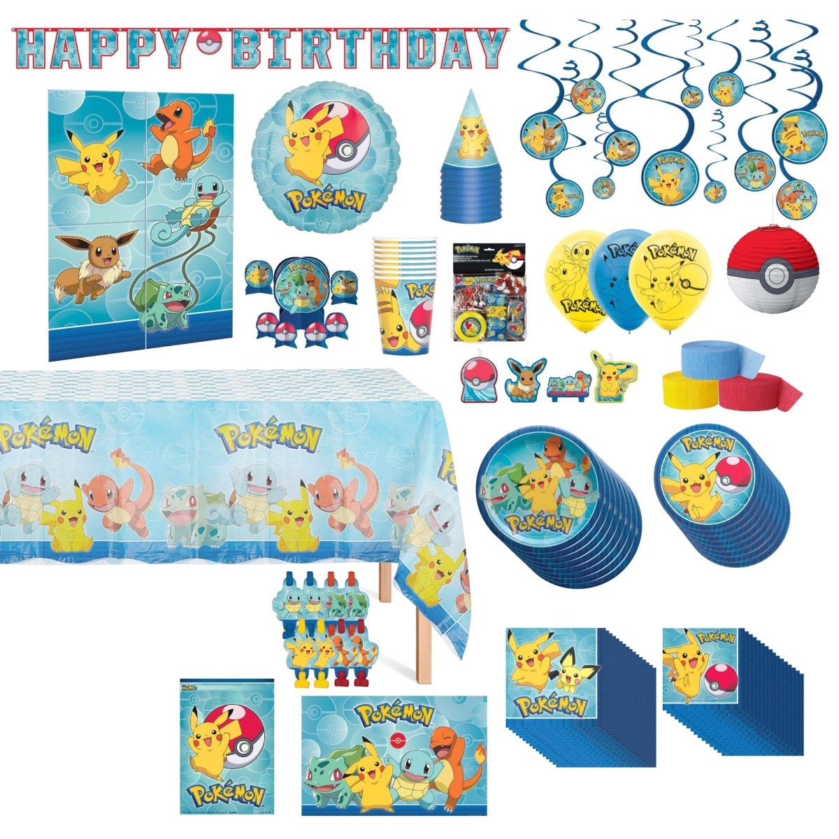 Pokémon Ultimate Birthday Party Supplies Kit, 8 Guests | Party Expert
