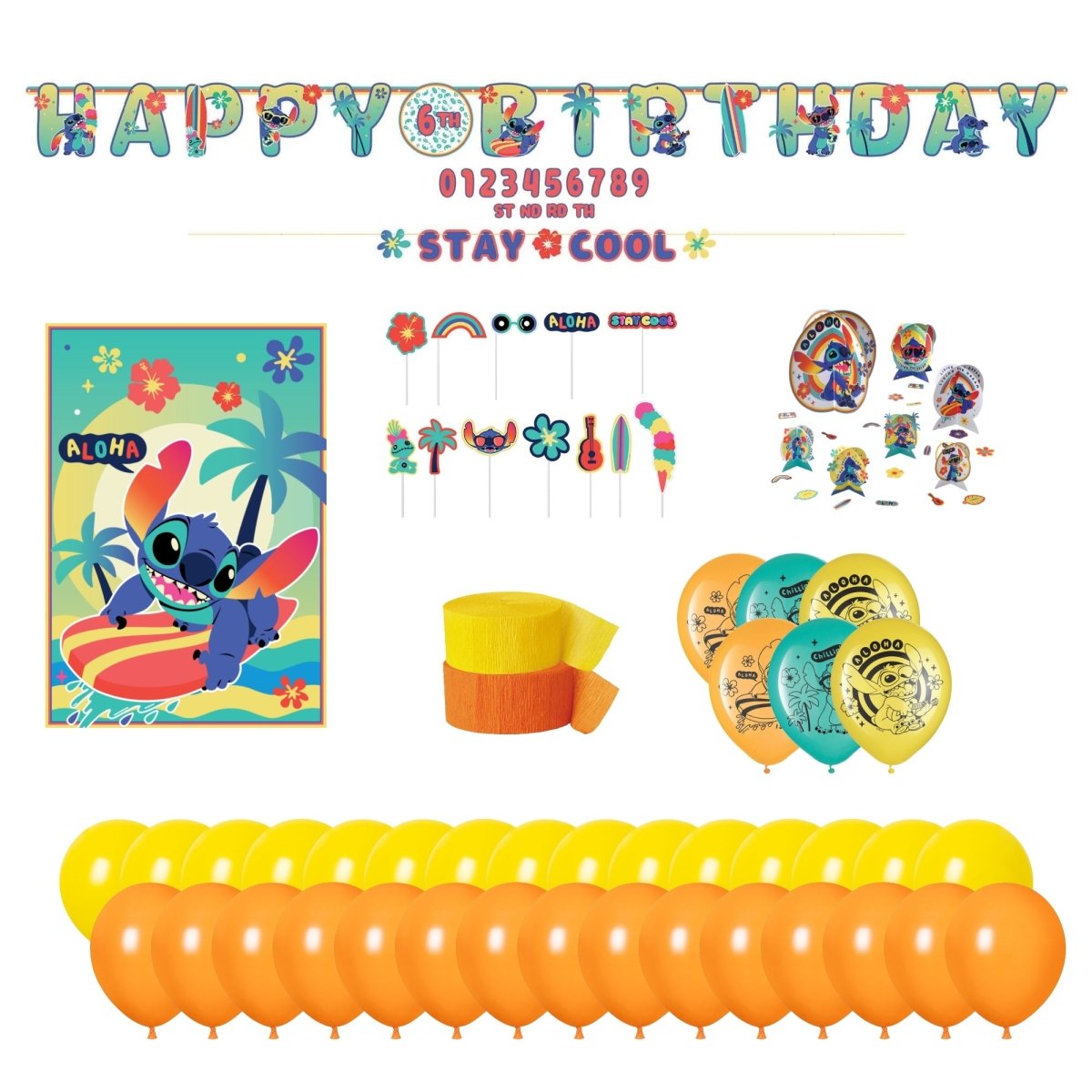 Stitch Basic Decoration Birthday Party Supplies Kit | Party Supplies ...