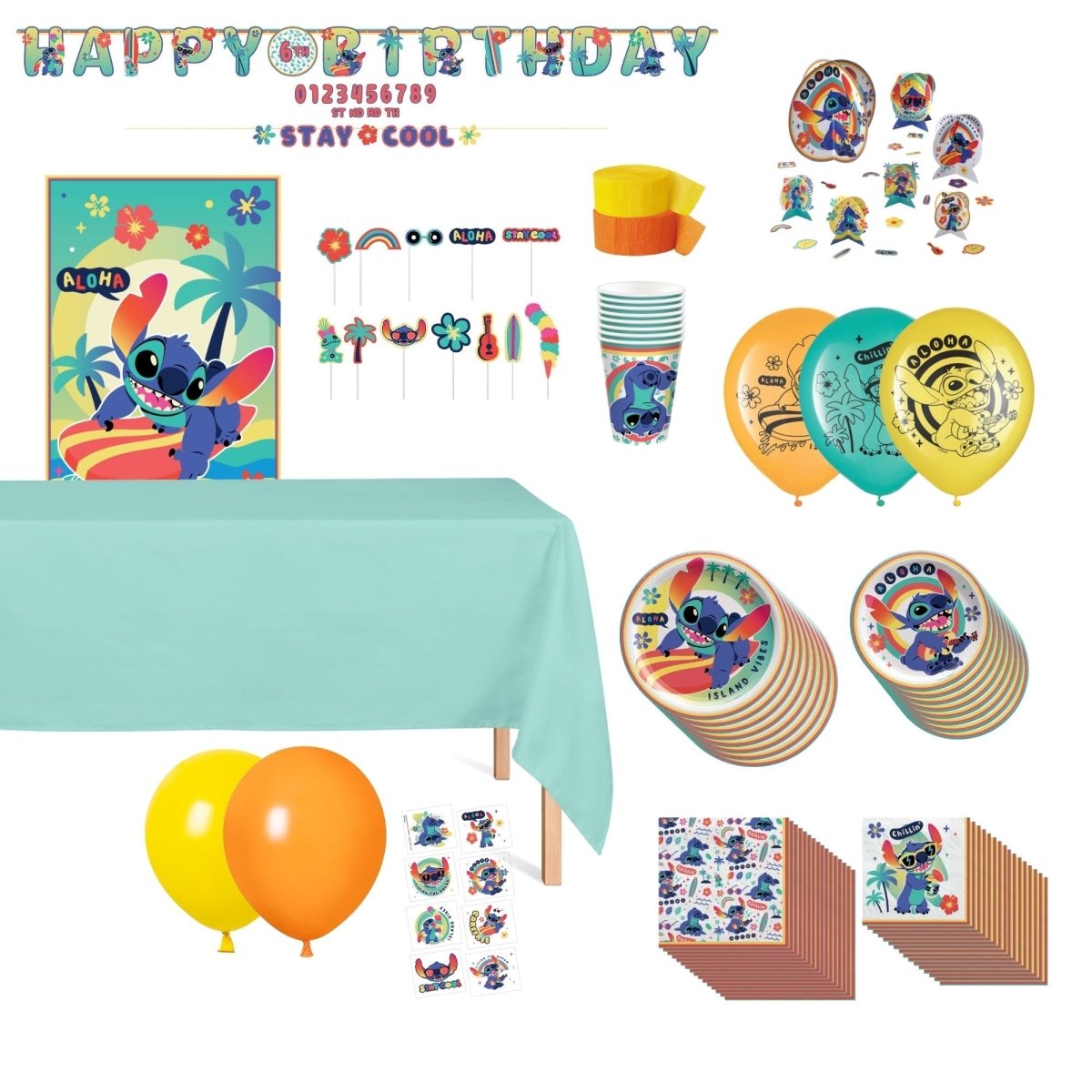 Stitch Standard Birthday Party Supplies Kit | Party Supplies – Party Expert